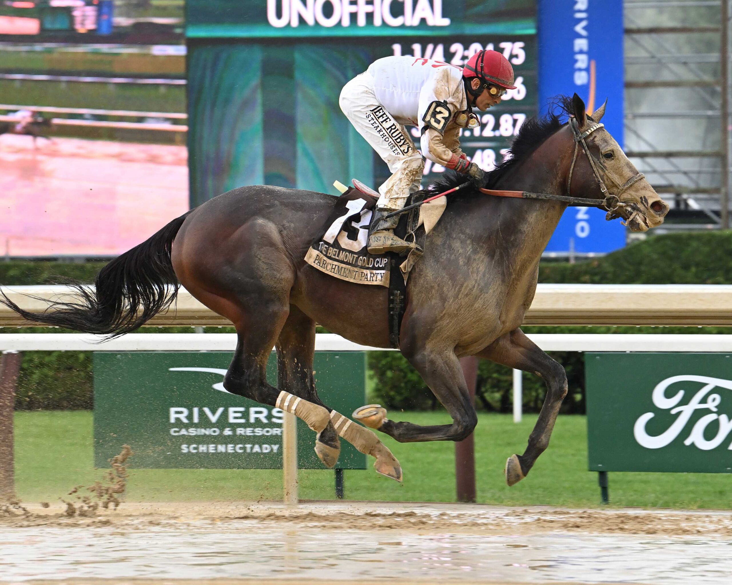 Parchment Party grande en la Belmont Gold Cup Stakes - Zona Hipica
